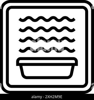 microwave safe label product caution line icon vector illustration ...