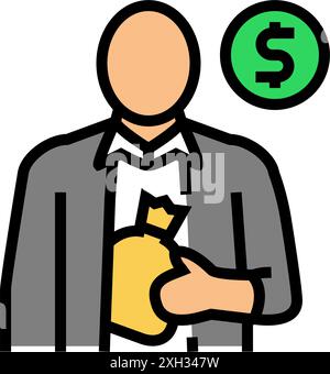 embezzlement money business cash color icon vector illustration Stock ...