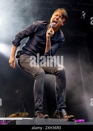 Suede band members, Mat Osman , Neil Codling and Brett Anderson attend ...