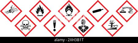 classic ghs compressed gas hazard warning alert attention danger sign ...