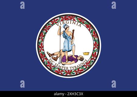 accurate correct virginia va state flag flying waving flowing vector ...