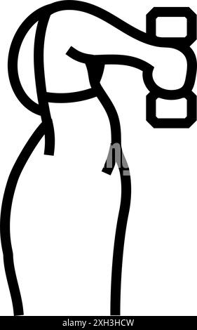 tricep extensions arm fitness exercise line icon vector illustration ...