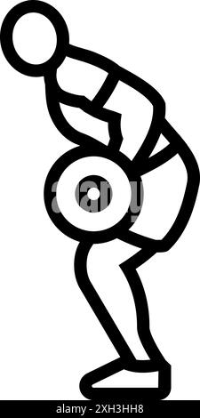 bent over rows arm fitness exercise line icon vector illustration Stock ...