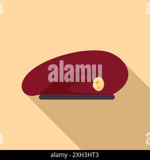 Red beret military uniform icon. Cartoon of red beret military uniform ...