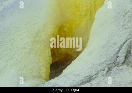 Sulphurous fumaroles of the Cumbal volcano in Colombia border with ...
