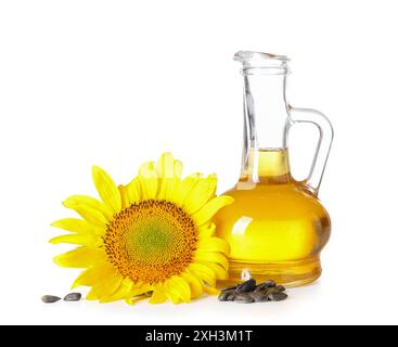 decanter with sunflower oil on seeds Stock Photo - Alamy
