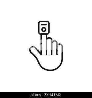 Fingertip pulse oximeter icon logo sign vector outline in black and ...