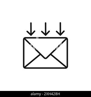 Envelope mail drop icon logo sign vector outline in black and white ...