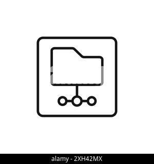 FTP navigate up icon logo sign vector outline in black and white color Stock Vector Image & Art ...