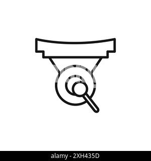 Gong icon logo sign vector outline in black and white color Stock ...