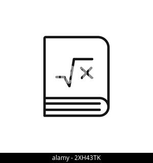 Maths book icon logo sign vector outline in black and white color Stock ...