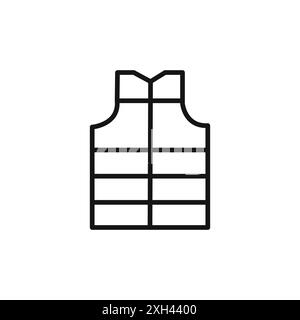 Reflective Police Vest icon logo sign vector outline in black and white ...