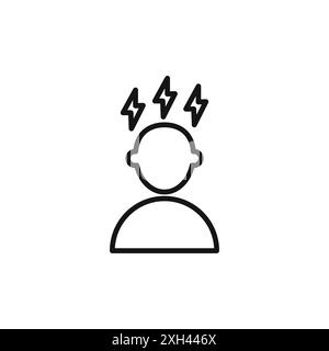 Nervous breakdown icon logo sign vector outline in black and white ...