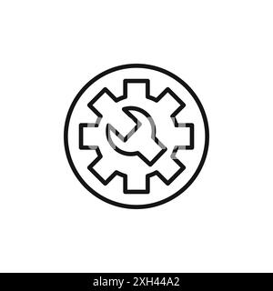 Setup icon logo sign vector outline in black and white color Stock ...