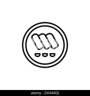 Popiah icon logo sign vector outline in black and white color Stock Vector Image & Art - Alamy