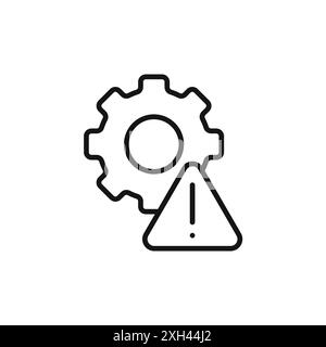 Technical warning icon logo sign vector outline in black and white ...