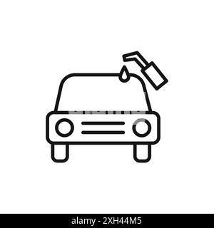 Refueling Car icon logo sign vector outline in black and white color ...