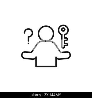 Problem solving skills icon logo sign vector outline in black and white ...