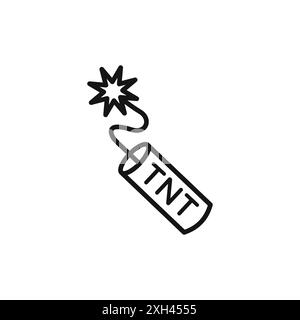 TNT dynamite icon logo sign vector outline in black and white color Stock Vector Image & Art - Alamy