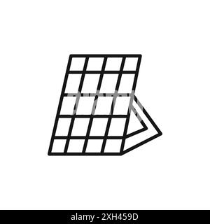 Solar collector icon logo sign vector outline in black and white color ...