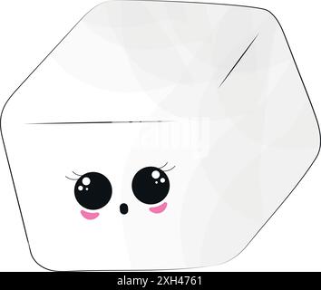 Cute sugar cube character cartoon Vector illustration Stock Vector ...