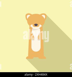 Brown weasel standing on two legs, minimalist vector illustration Stock ...