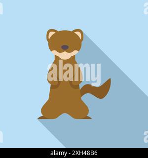 Brown weasel standing on two legs, minimalist vector illustration Stock ...