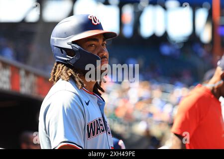 Washington Nationals' James Wood in action during a baseball game ...