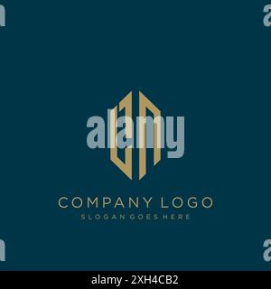 LN logo initial letter monogram with pillar shape design template ...