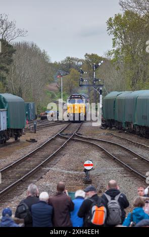 Preserved Class 50 diesel locomotive 50135 Ark Royal at Eastleigh Works ...