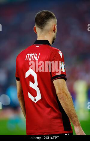 Mario Mitaj of Albania and Lamine Yamal Nasraoui Ebana of Spain during ...