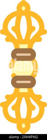 vajra dorje buddhism color icon vector illustration Stock Vector Image ...