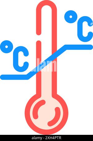 temperature sensitive product label warning color icon vector ...