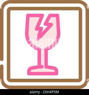 fragile product label warning color icon vector illustration Stock ...