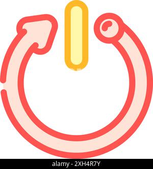 automatic shut down product label caution color icon vector ...