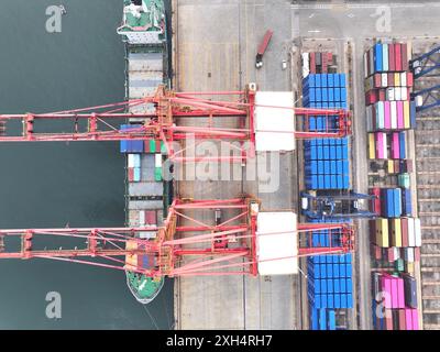 Cargo ships dock at Lianyungang Port Container Terminal in east China's ...