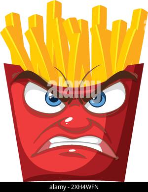 Angry french fries cartoon character Stock Vector Image & Art - Alamy