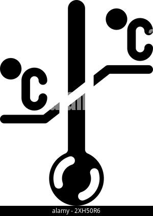 temperature sensitive product label warning glyph icon vector ...