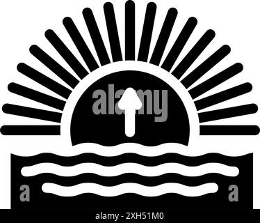 rising sun progress glyph icon vector. rising sun progress sign ...