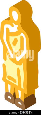 buddhist monk buddhism isometric icon vector illustration Stock Vector ...