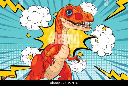 A vibrant dinosaur in a comic style scene Stock Vector Image & Art - Alamy