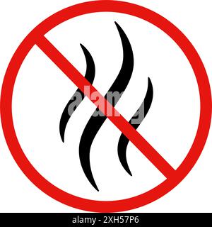 Anti bad smell icon. Odor control label. Forbidden flavors symbol ...