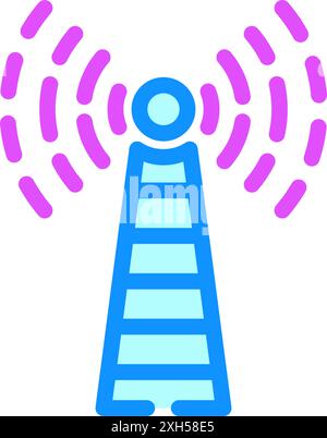 electromagnetic interference label color icon vector illustration Stock ...