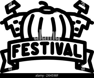 fall festivals autumn line icon vector illustration Stock Vector Image ...