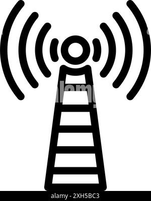 electromagnetic interference label line icon vector illustration Stock ...