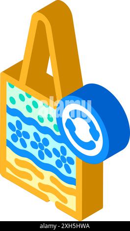 repurposed textiles sustainable fashion isometric icon vector ...