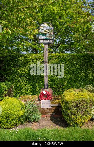 Village sign Debach Suffolk UK Stock Photo - Alamy
