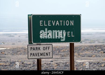 A Sea Level Elevation sign at Death Valley National Park, Thursday ...