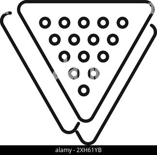 Outline of billiard table with balls from black lines isolated on white ...