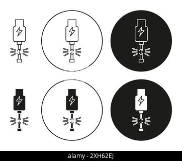 Cable short circuit. Electric wiring problem with damaged insulation ...